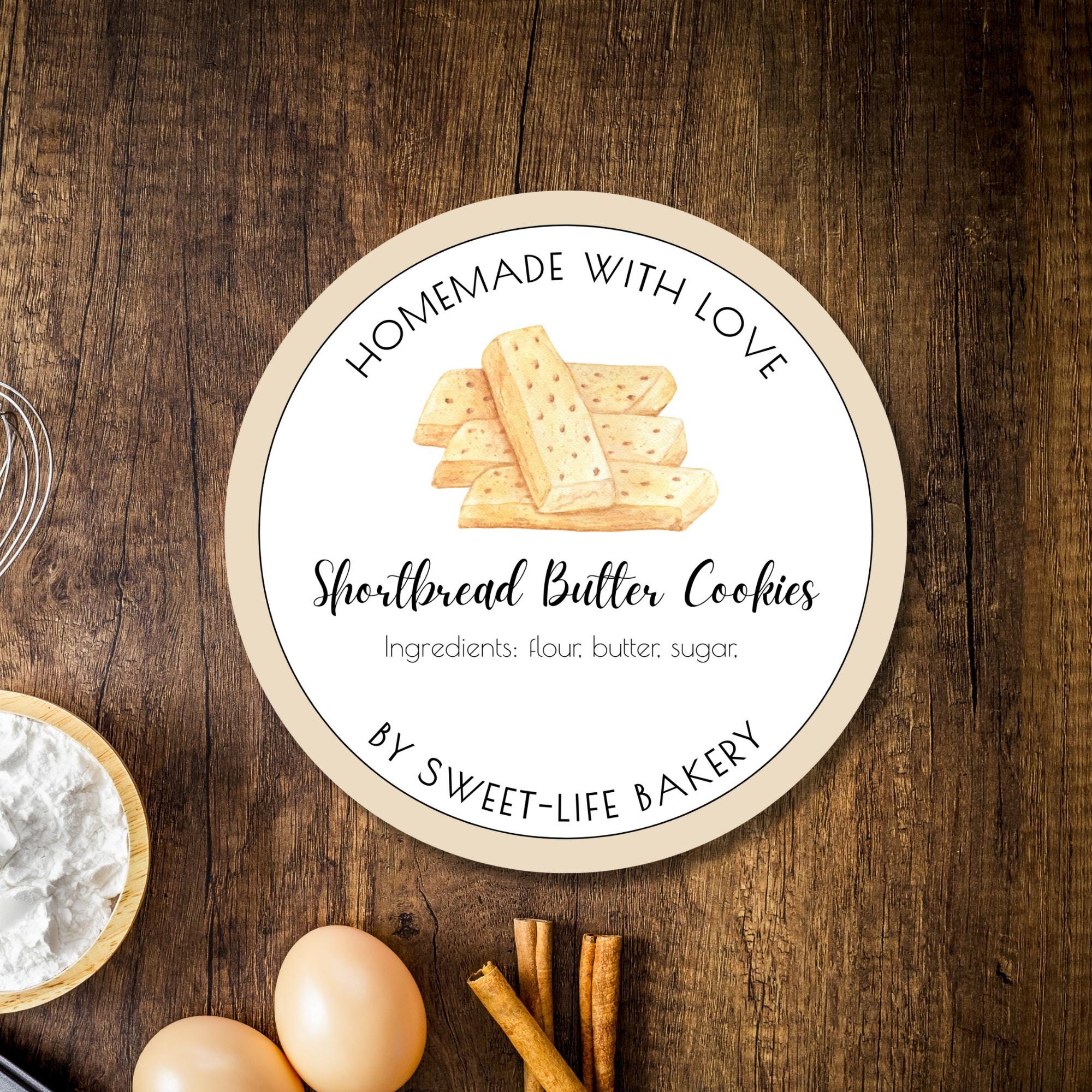 Personalized Shortbread Cookie Label – Homebaked Gift Stickers - Etsy UK