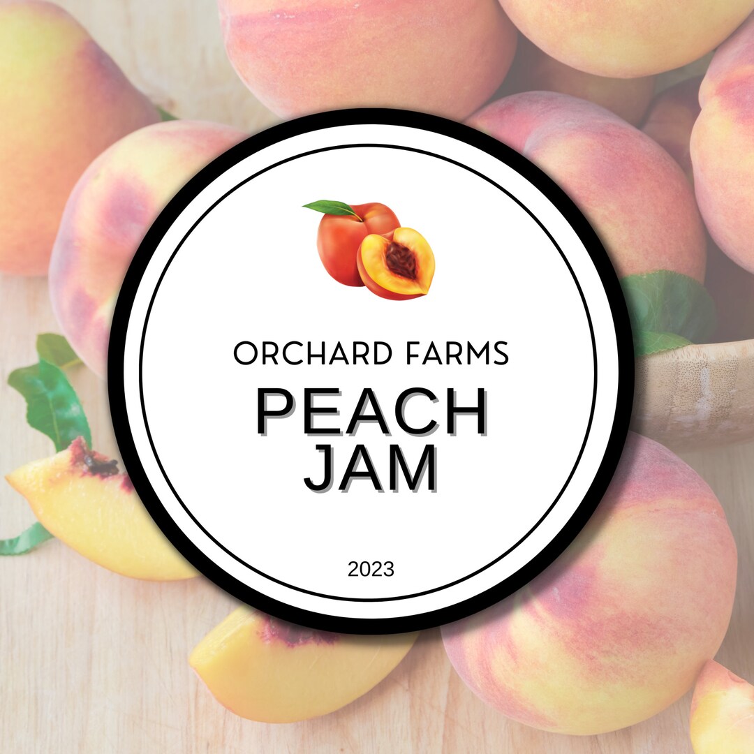 Peach Jam Labels Personalized Kitchen Stickers for Homemade - Etsy