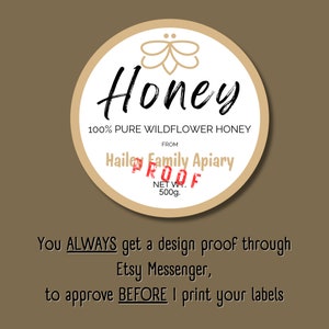 Honey Labels Custom Stickers for Honey From Your Family Apiary ...