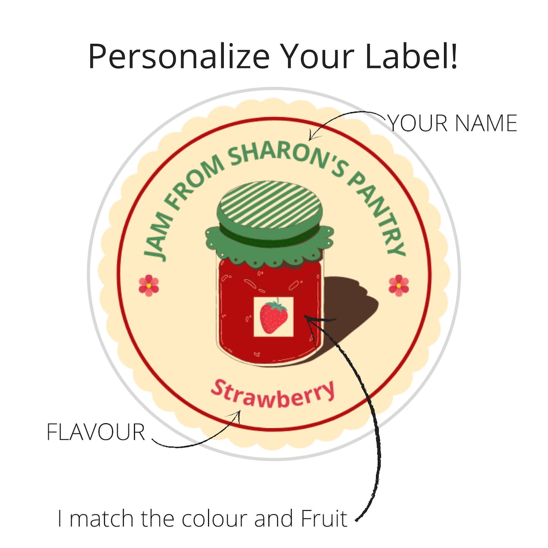 Jam Labels Personalized Stickers for Homemade Jam & Preserves - Etsy