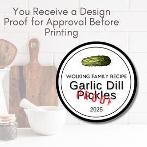 PICKLE JAR LABELS, Round Labels for Pickles, Chutney, Pickled Veggies ...