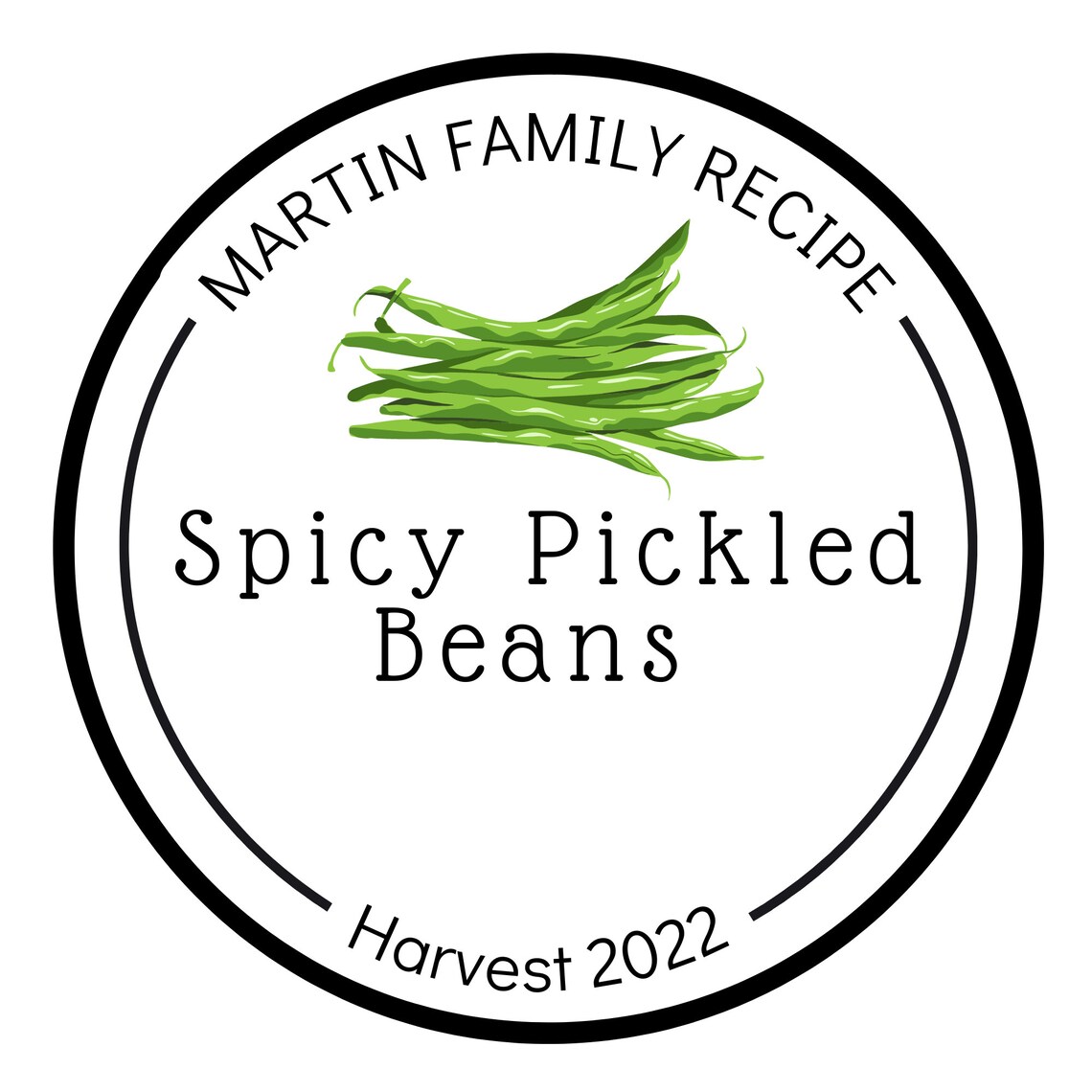 Pickled Bean Labels Custom Kitchen Stickers for Homemade - Etsy