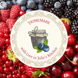 Jam Labels Homemade With Love Kitchen Stickers. Personalized Labels ...