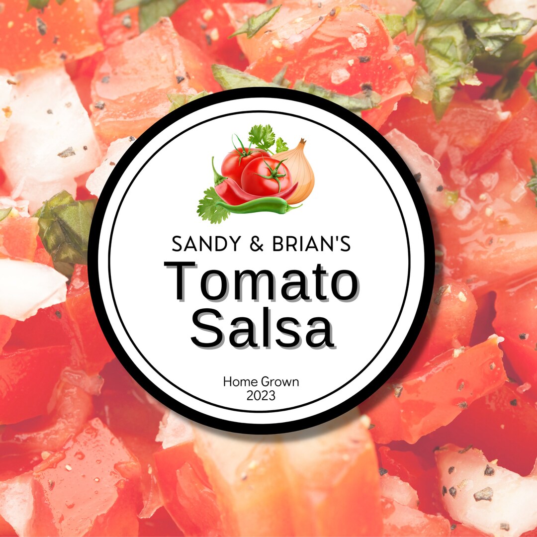 Salsa Labels Customized Kitchen Stickers for Homemade Salsa, Pico De ...