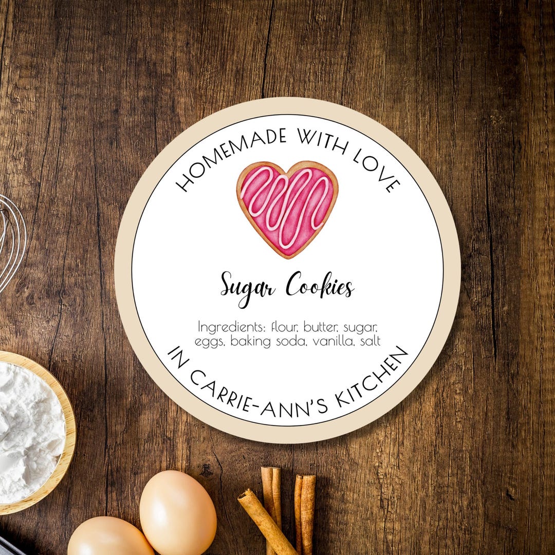 Personalized Sugar Cookie Stickers: Home Baking Labels - Etsy
