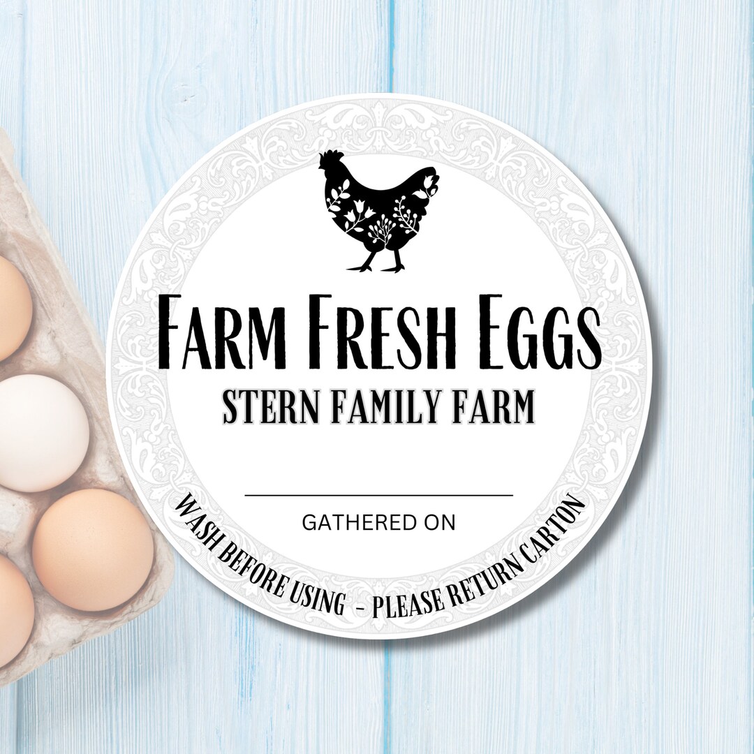 EGG CARTON LABELS, Customizable Labels, Farm Fresh Eggs, Chicken Coop ...
