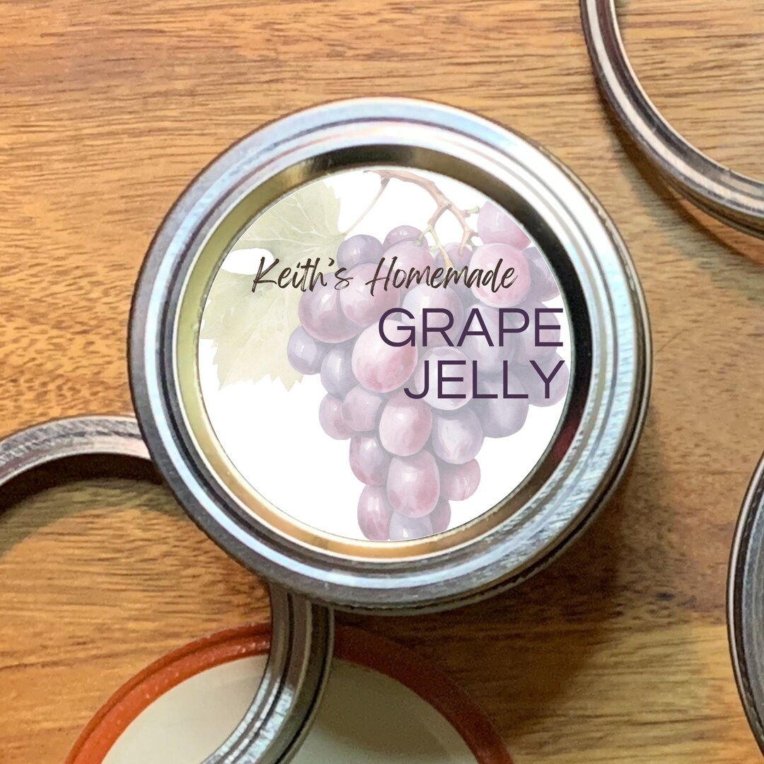 Grape Jelly Labels- Personalized Canning Labels - Watercolour Design - Etsy