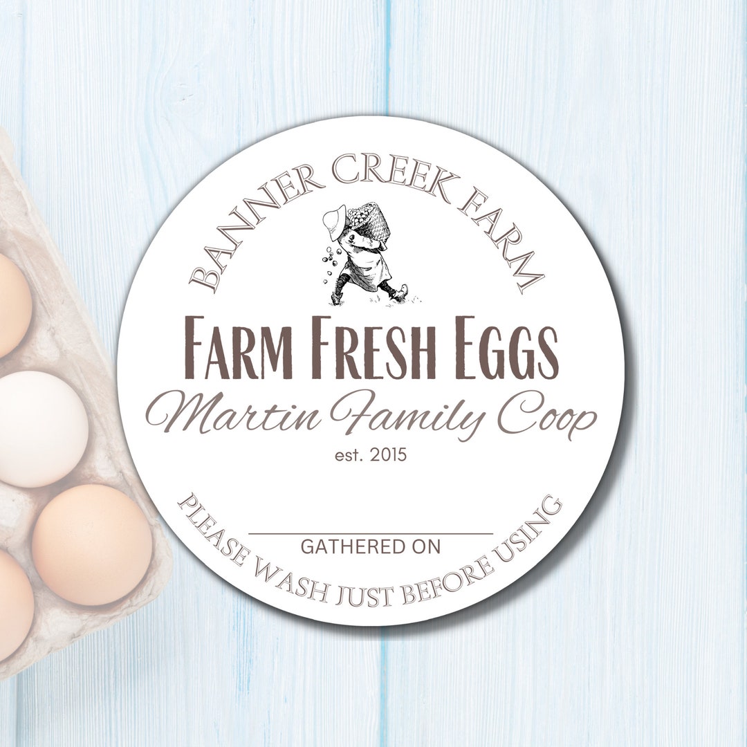 EGG CARTON LABELS, Customizable Labels, Farm Fresh Eggs, Chicken Coop ...