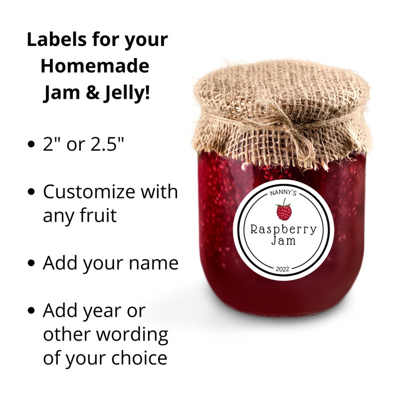 Raspberry Jam Labels Personalized Kitchen Stickers for - Etsy