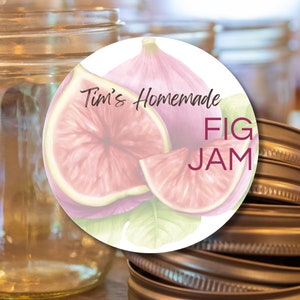 Fig Jam Labels- Personalized Canning Labels - Watercolour Design - Etsy