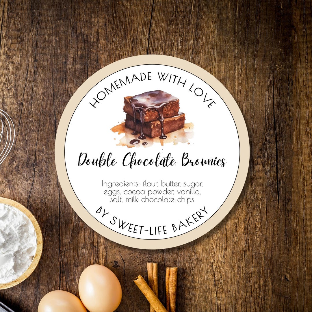 Personalized Brownie Stickers: Home Baking Labels - Etsy