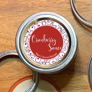 Cranberry Sauce Labels- Personalized Kitchen Stickers for Homemade ...