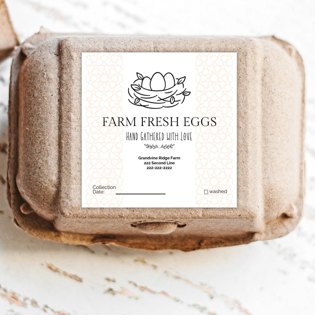 EGG CARTON LABELS, Customizable Labels, Farm Fresh Eggs, Chicken Coop ...
