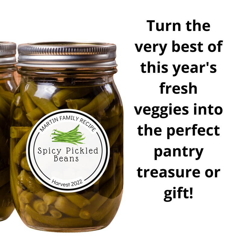 Pickled Bean Labels Custom Kitchen Stickers for Homemade - Etsy