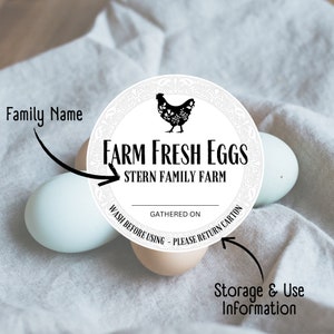 EGG CARTON LABELS, Customizable Labels, Farm Fresh Eggs, Chicken Coop ...
