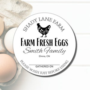 Custom Farm Fresh Egg Carton Labels: Personalized Chicken Coop Stickers ...