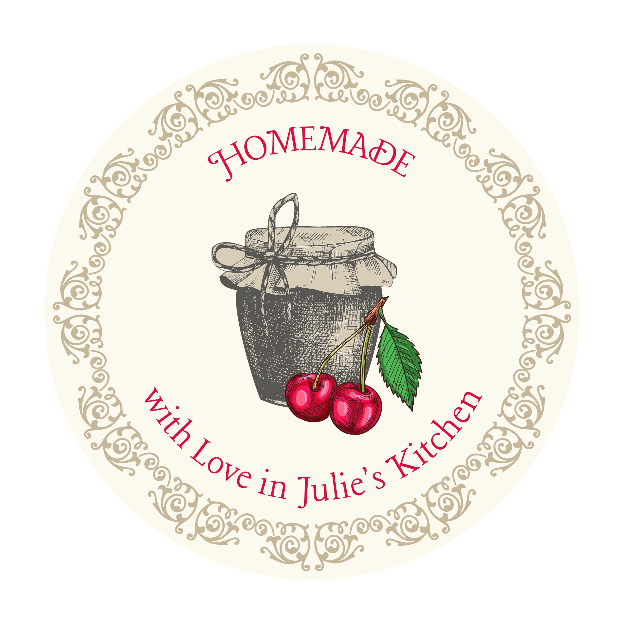 Jam Labels Homemade With Love Kitchen Stickers. - Etsy