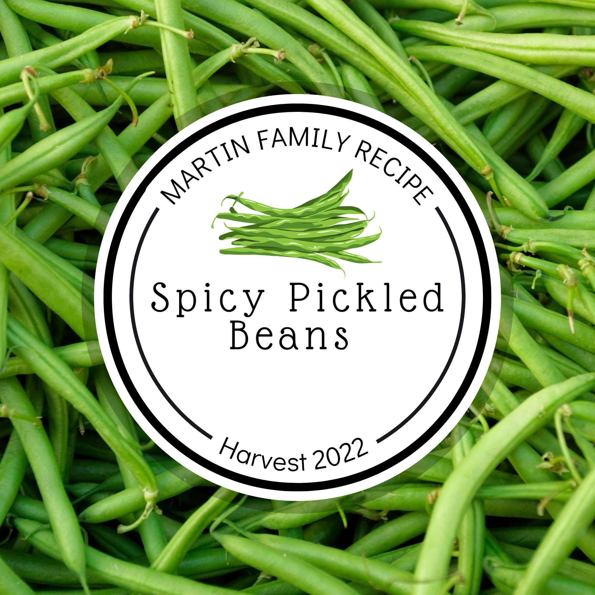 Pickled Bean Labels Custom Kitchen Stickers for Homemade - Etsy