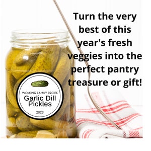 PICKLE JAR LABELS Round Labels for Pickles Chutney Pickled - Etsy