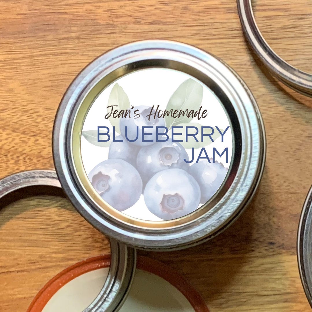 Blueberry Jam Labels- Personalized Canning Labels - Watercolour Design ...