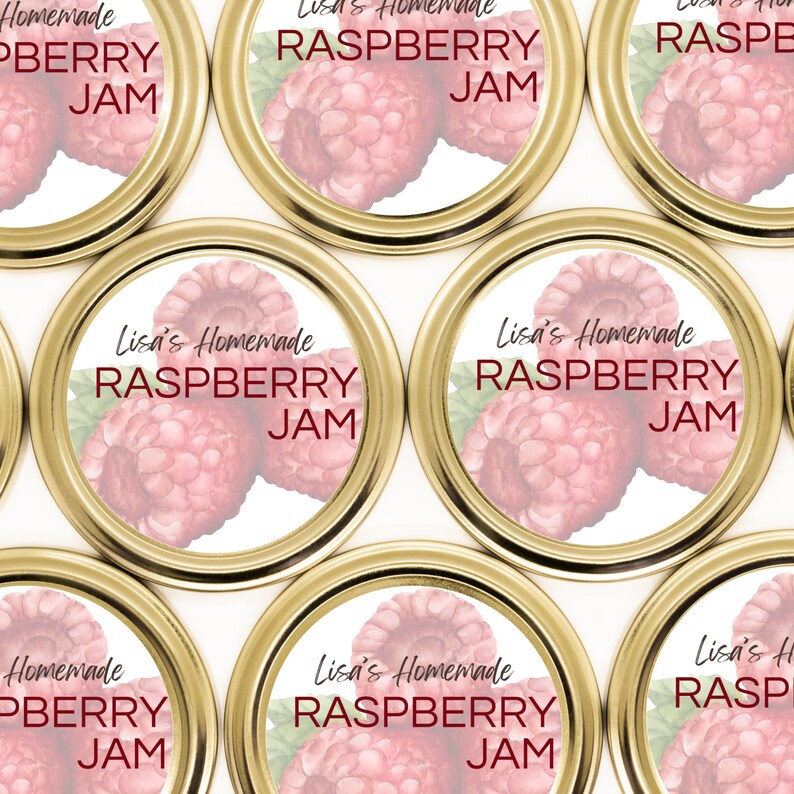 Raspberry Jam Labels- Personalized Canning Labels - Watercolour Design ...