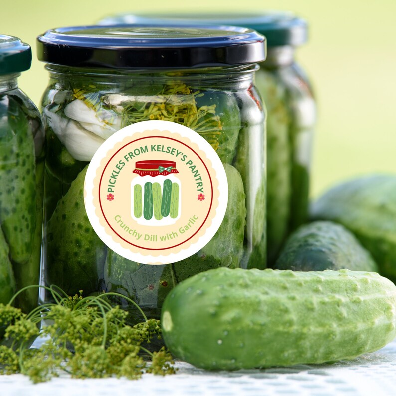Pickle Labels Personalized Stickers for Homemade Pickles & | Etsy