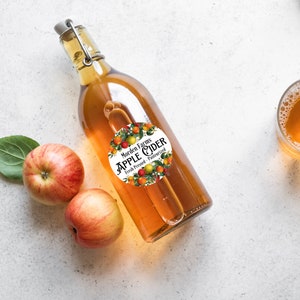 Apple Cider Labels - Custom Stickers for Home Apple Cider, Apple Butter ...