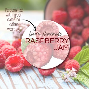 Raspberry Jam Labels Personalized Canning Labels Watercolour Design - Etsy