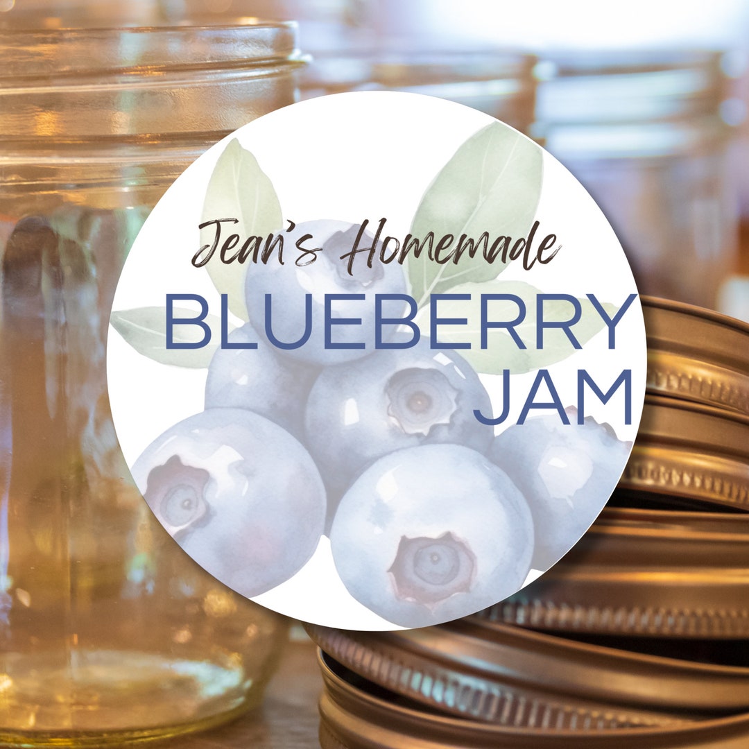 Blueberry Jam Labels Personalized Canning Labels Watercolour Design - Etsy
