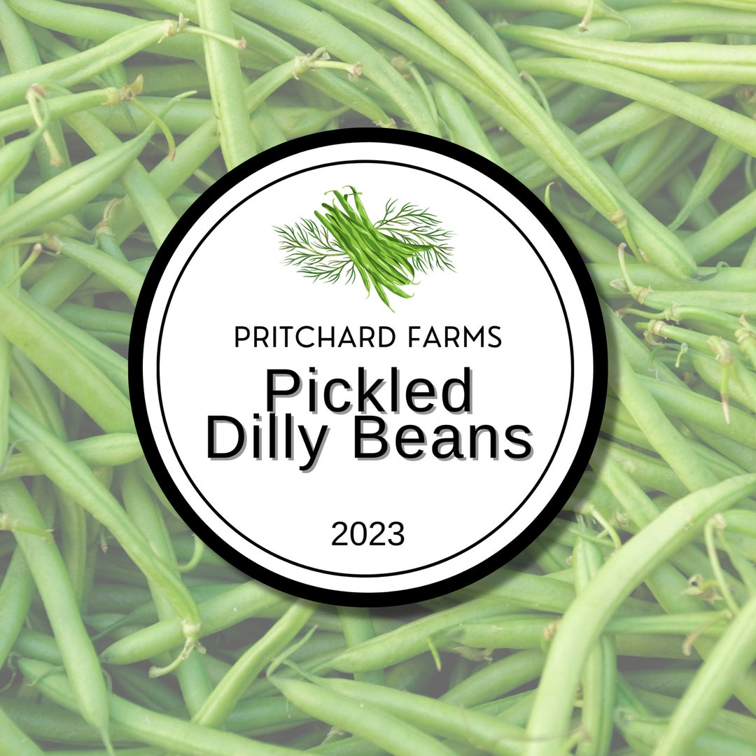 Pickled Bean Labels Custom Kitchen Stickers for Homemade Pickles ...