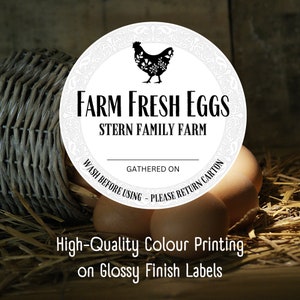 EGG CARTON LABELS, Customizable Labels, Farm Fresh Eggs, Chicken Coop ...