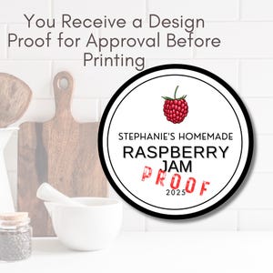Raspberry Jam Labels- Personalized Kitchen Stickers for Homemade Jam ...