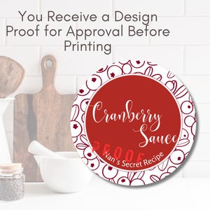 Cranberry Sauce Labels- Personalized Kitchen Stickers for Homemade ...