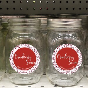 Cranberry Sauce Labels- Personalized Kitchen Stickers for Homemade ...