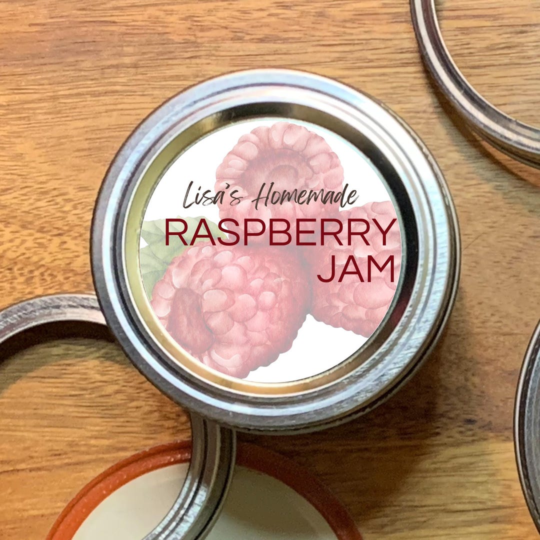 Raspberry Jam Labels- Personalized Canning Labels - Watercolour Design ...