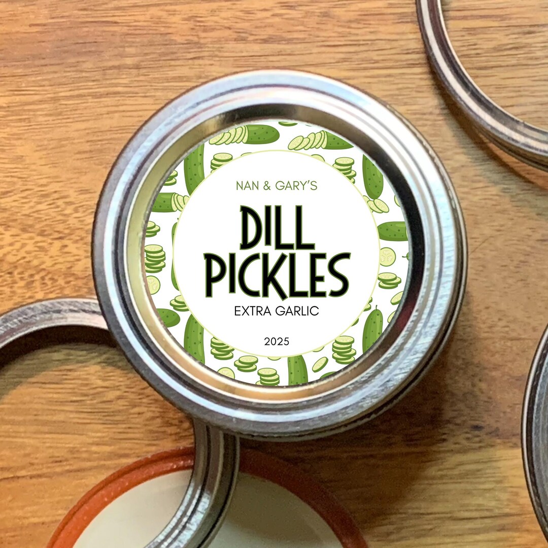 Custom Pickle Canning Labels - Personalized Mason Jar Canning Labels ...