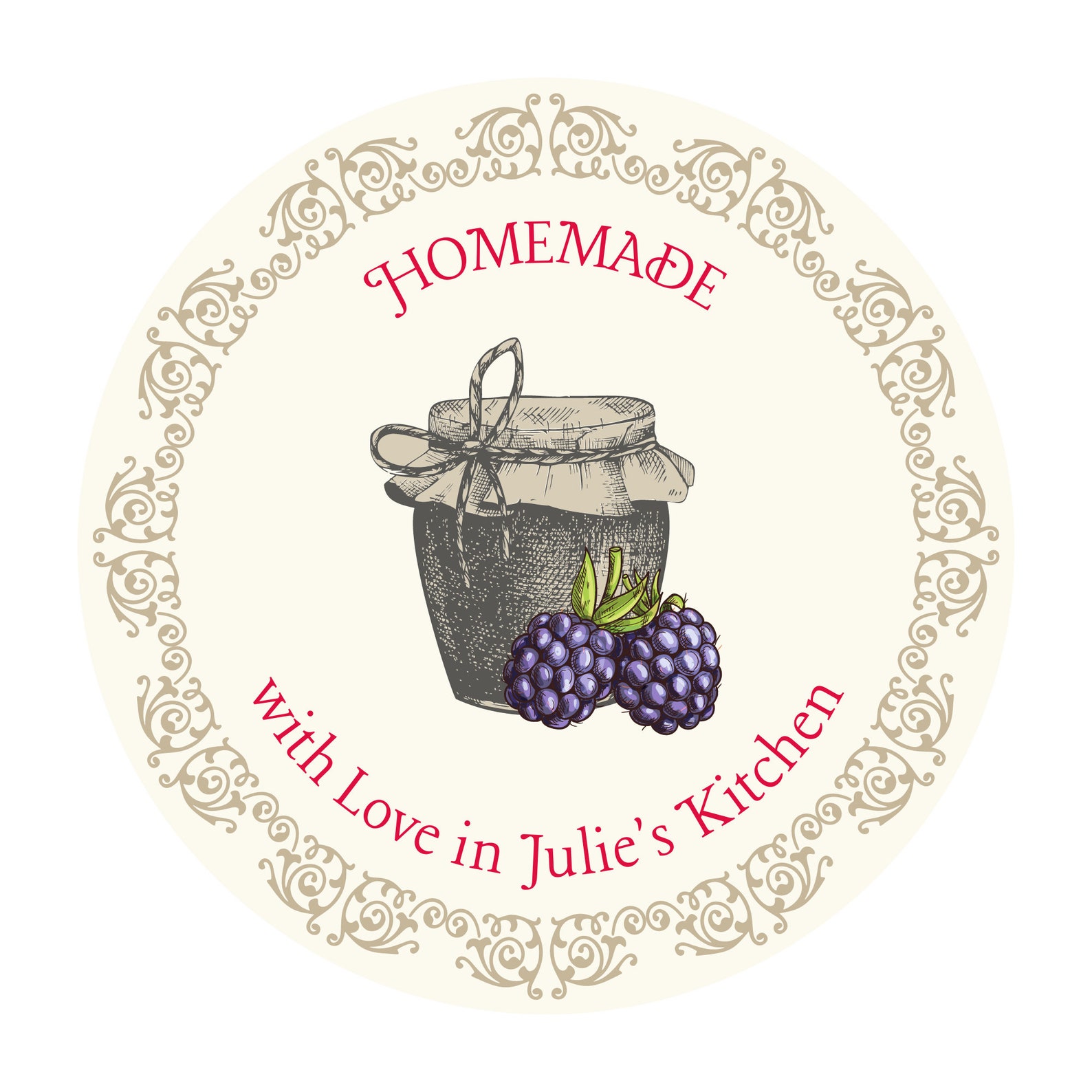 Jam Labels Homemade With Love Kitchen Stickers. - Etsy