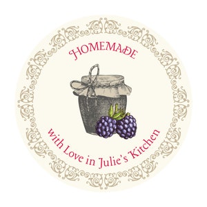 Jam Labels Homemade With Love Kitchen Stickers. Personalized Labels ...