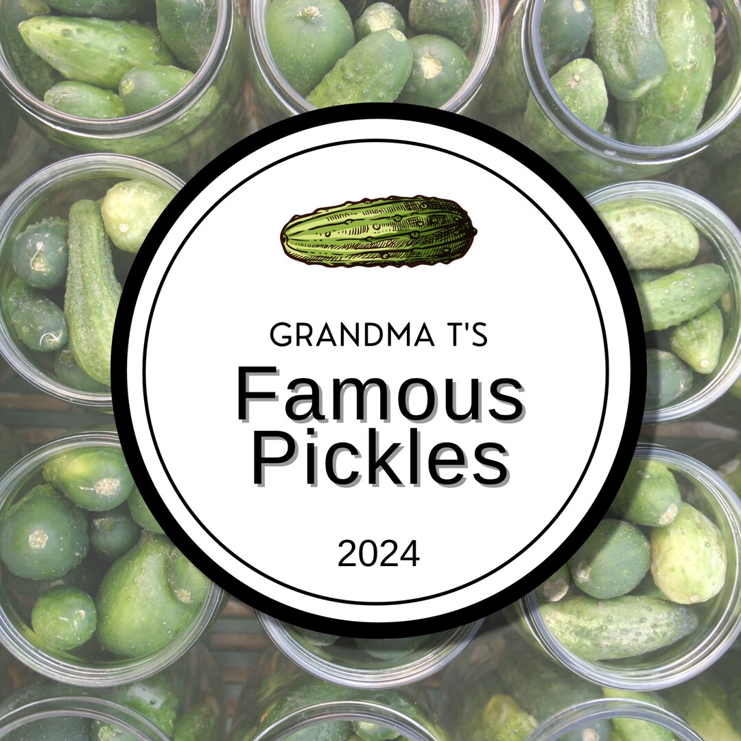 PICKLE JAR LABELS, Round Labels for Pickles, Chutney, Pickled Veggies ...