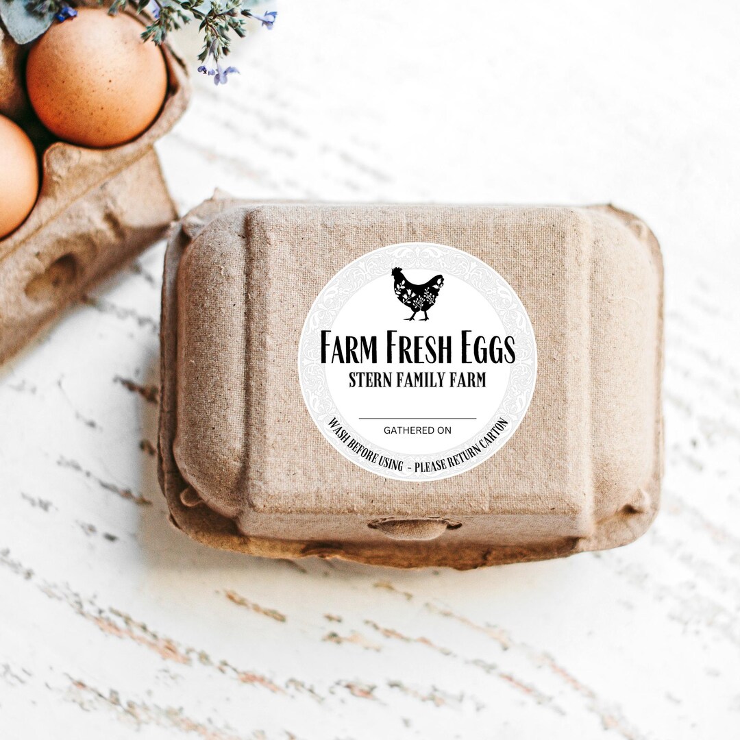 EGG CARTON LABELS, Customizable Labels, Farm Fresh Eggs, Chicken Coop ...