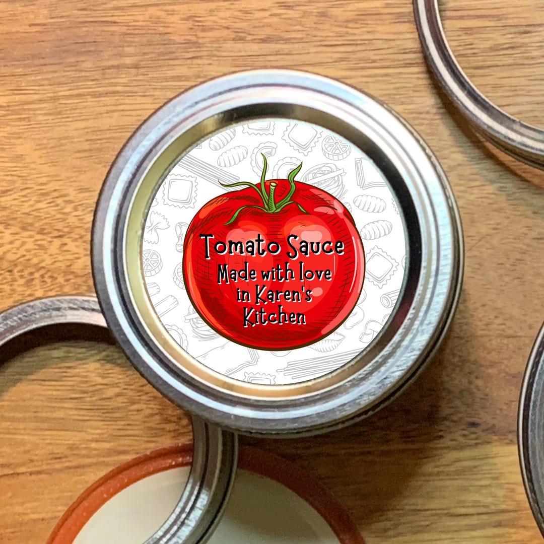 Tomato Sauce Labels - Personalized Kitchen Stickers for Homemade Pasta ...