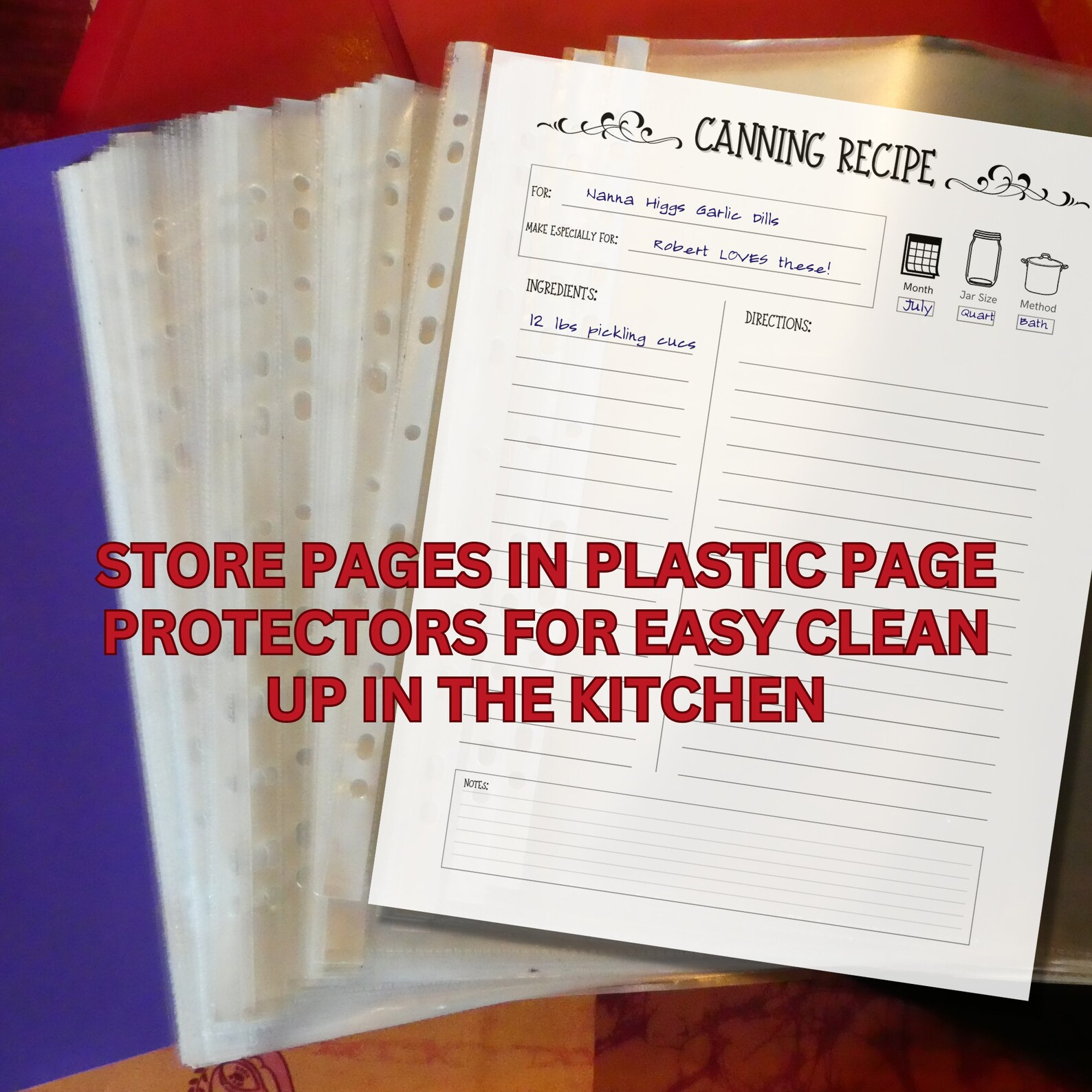 Canning Planner Template: Printable Recipe & Planning Sheets (digital ...