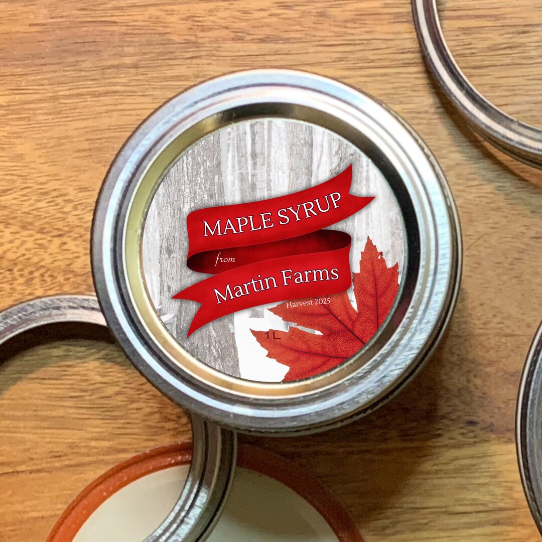 Maple Syrup Labels - Personalized Stickers for Maple Syrup Bottles and ...