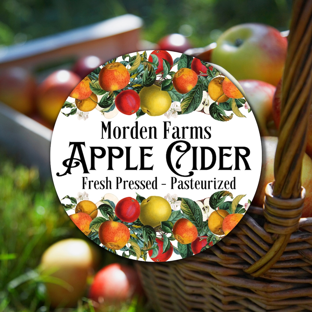 Apple Cider Labels Custom Stickers for Home Apple Cider, Apple Butter ...