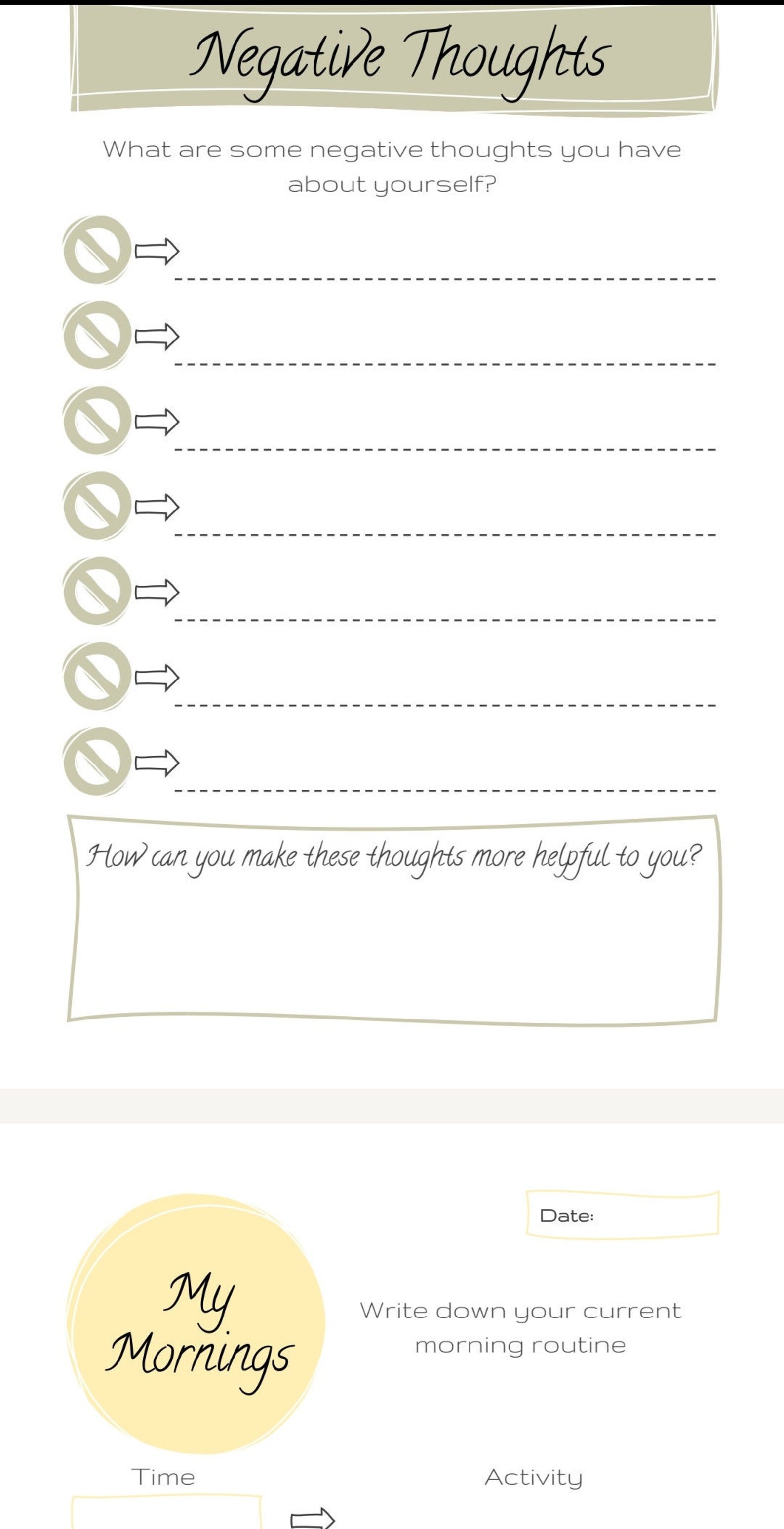 Simple Daily Journal Pages - Etsy