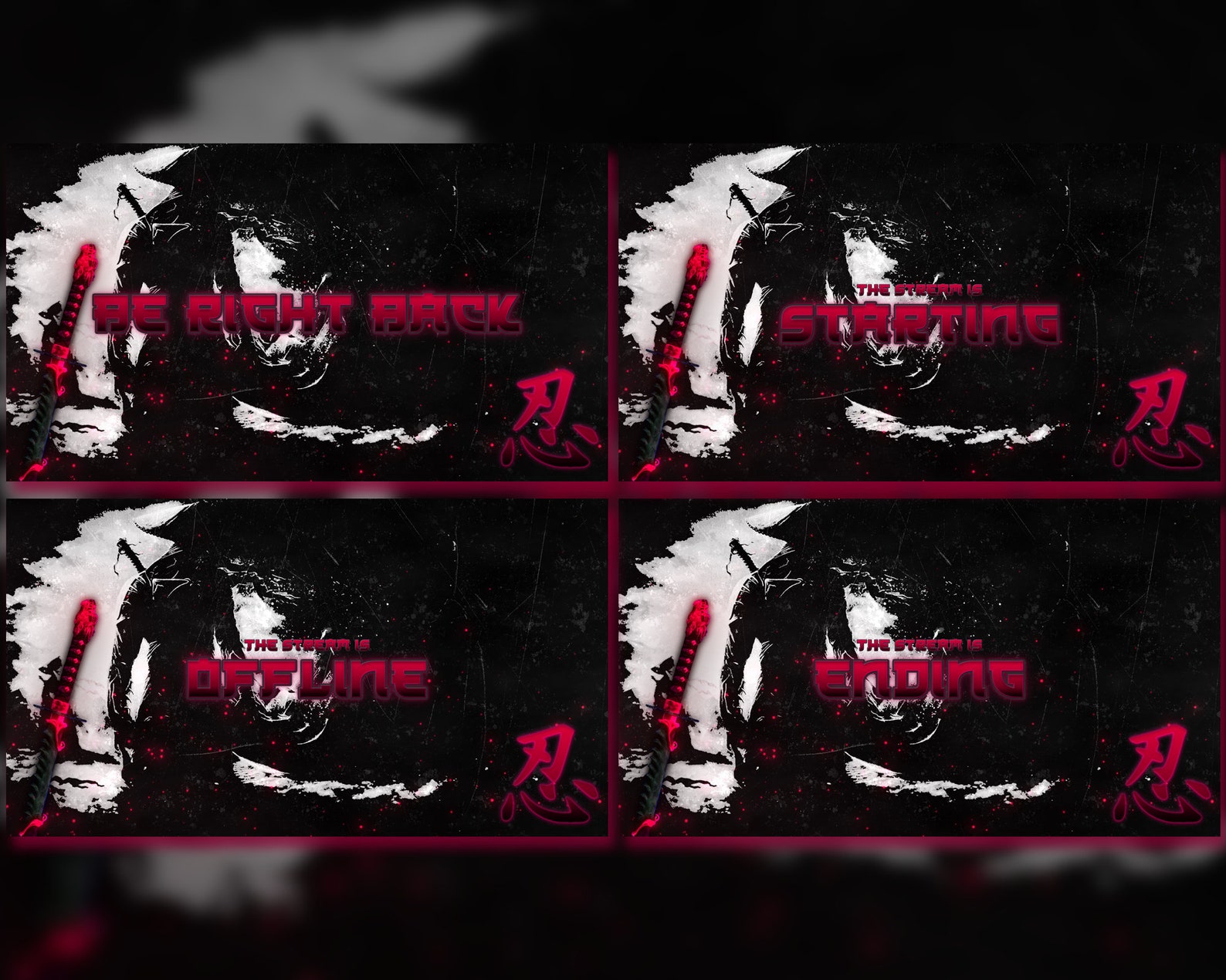 Shinobi | Ninja Animated Stream Overlay Package | Screens, Alerts ...