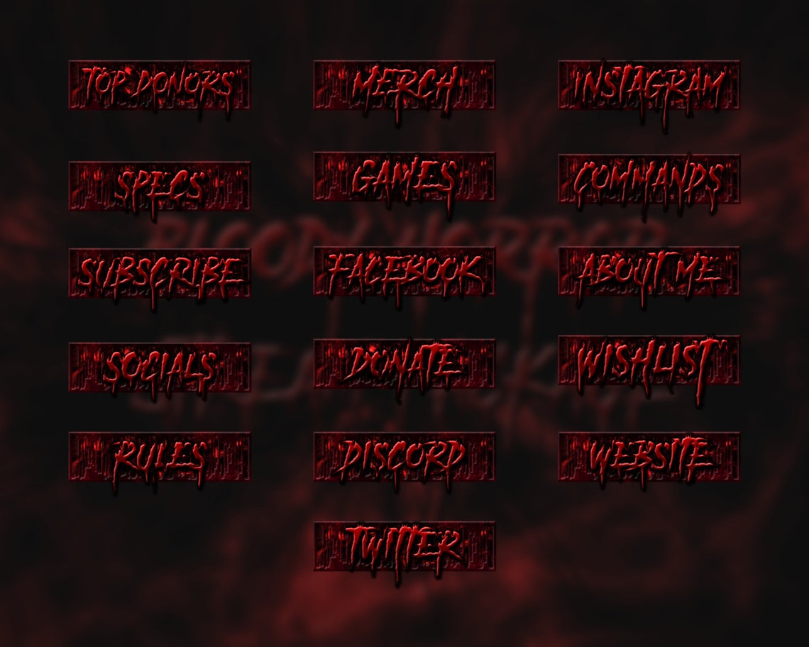 Animated Bloody | Horror Twitch Overlay Package - Screens, Alerts ...