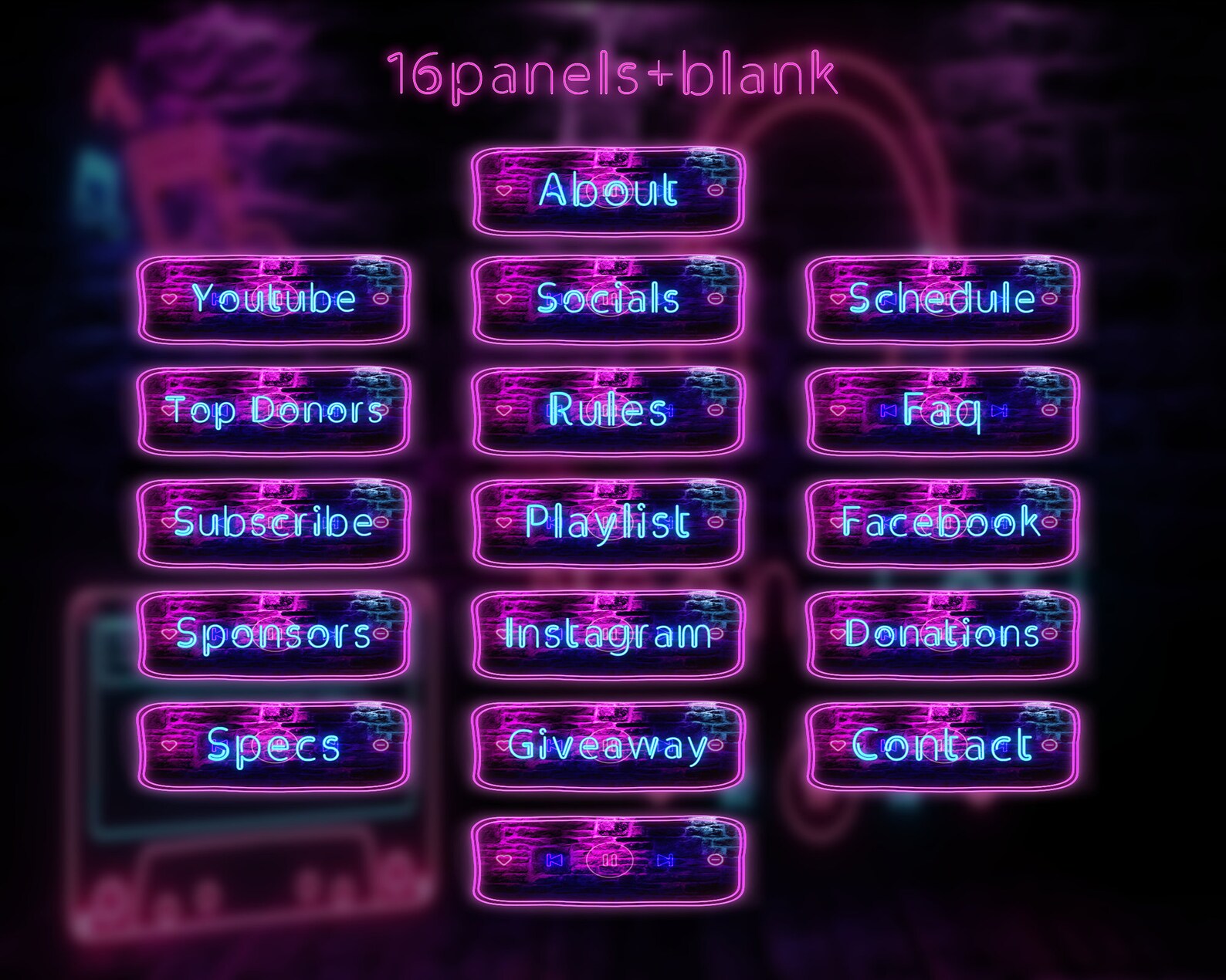 Lofi / Neon Animated Stream Overlay Package - Retro - Chill - Relax ...