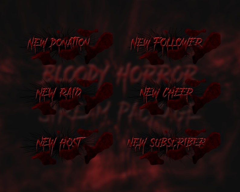 Animated Bloody | Horror Twitch Overlay Package - Screens, Alerts ...