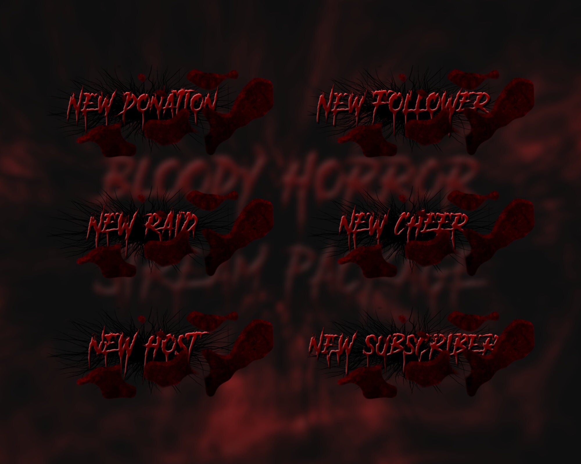 Animated Bloody | Horror Twitch Overlay Package - Screens, Alerts ...